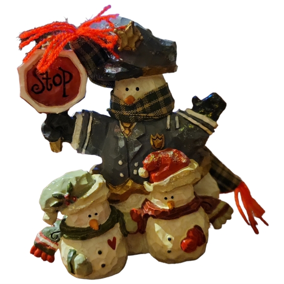 Vintage | Holiday | Vtg School Crossing Guard Snowman Snow Children ...
